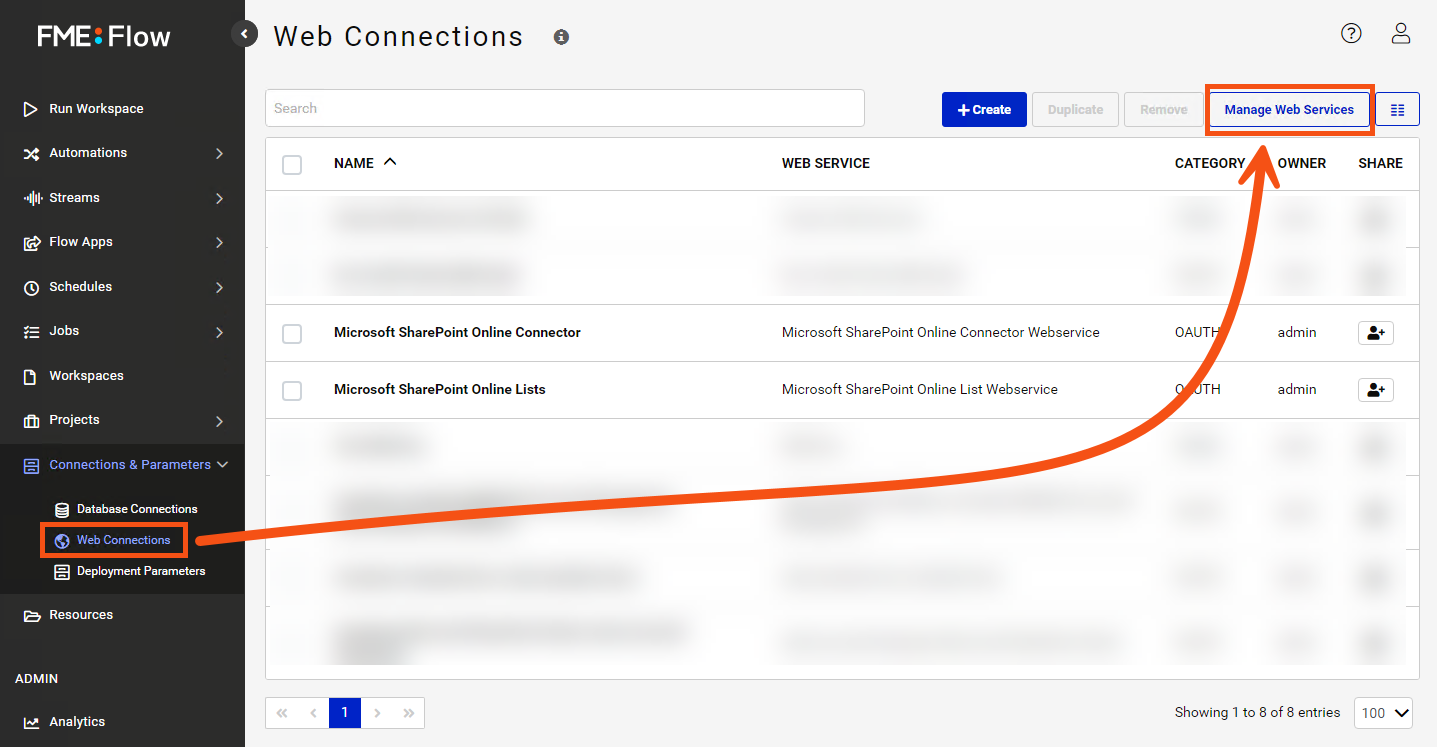 How To Create A Sharepoint Single Tenant Web Connection For Fme Flow 9435
