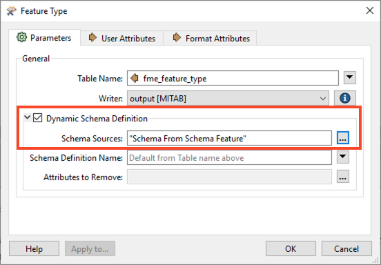 Dynamic Workflows: Destination Schema is Derived from a Schema Feature – FME Support Center