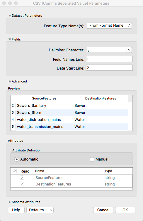 SchemaMapper: Feature Type Mapping – FME Support Center