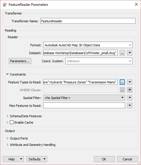 Using the FeatureWriter Transformer with your Database – FME Support Center