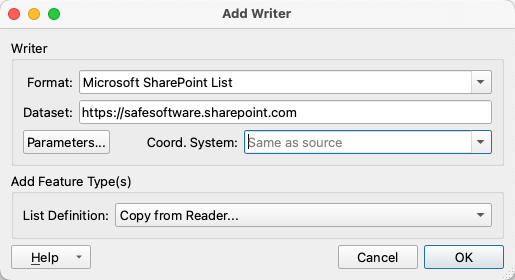 Reading and Writing SharePoint Lists with FME – FME Support Center