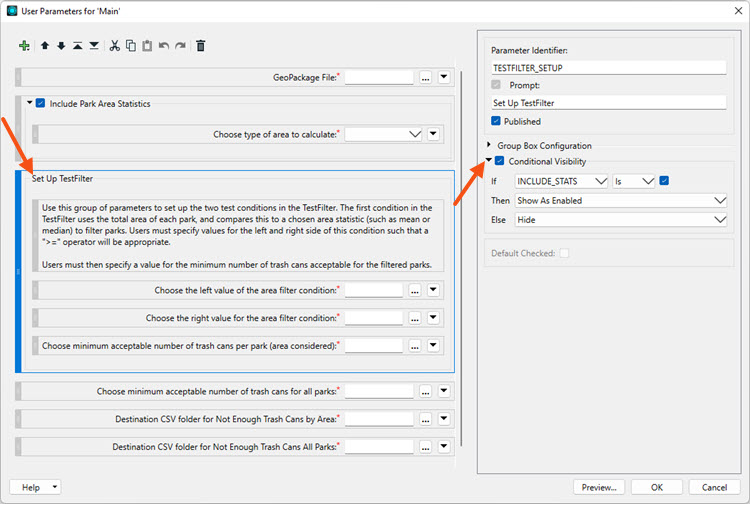 Working With Conditionally Visible Published User Parameters in FME ...