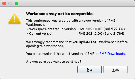 FME Versions and Workspace Compatibility – FME Support Center