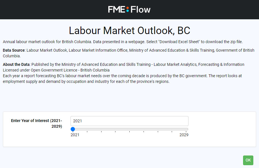 HTML Page with Link to Download Excel File - FME Flow App – FME Support Center