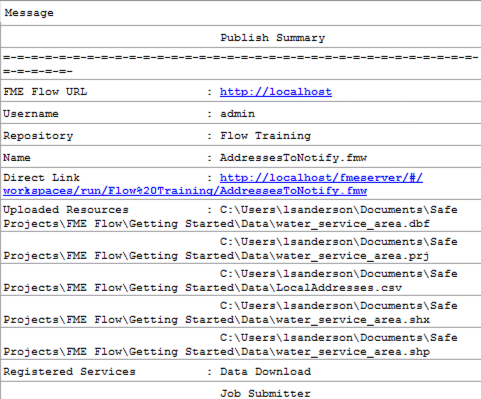 Publish a Workspace to FME Flow and Run It – FME Support Center