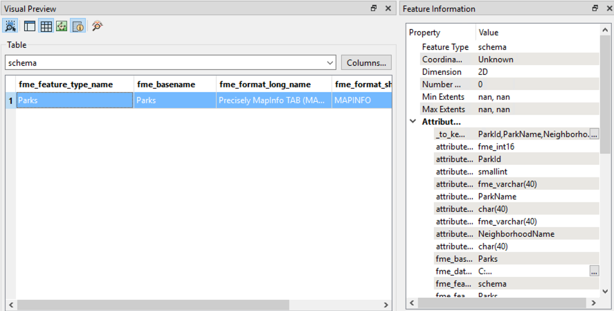 Extracting a Schema Subset for Dynamic Schemas – FME Support Center