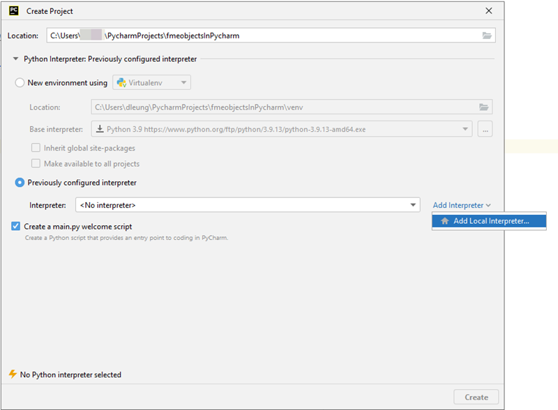 Use PyCharm as FMEObjects Python IDE – FME Support Center