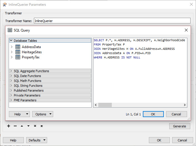The InlineQuerier Transformer – FME Support Center