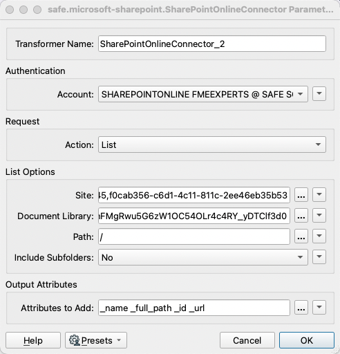 Reading and Writing SharePoint Libraries with FME – FME Support Center