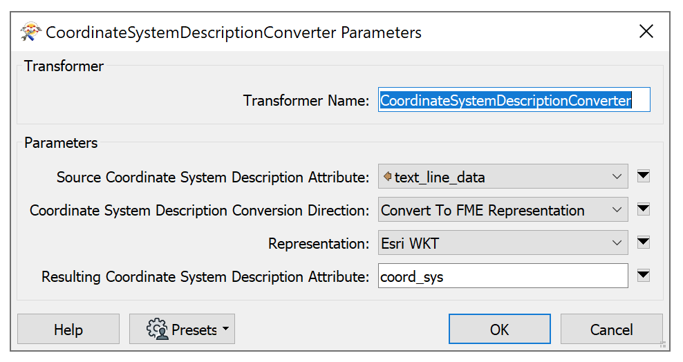 Using external coordinate system names with ...
