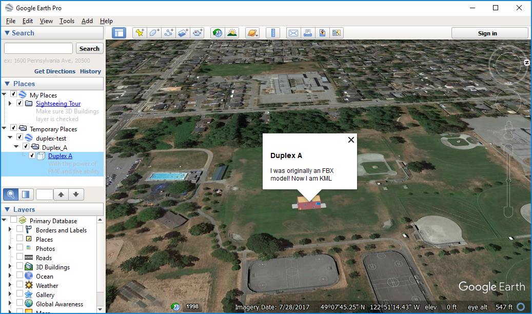 Convert Autodesk FBX (Filmbox) to KML – FME Support Center