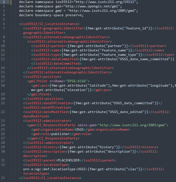 Creating an XML Document in FME with the XMLTemplater Transformer – FME Support Center