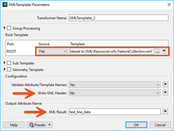 Creating an XML Document in FME with the XMLTemplater Transformer – FME Support Center