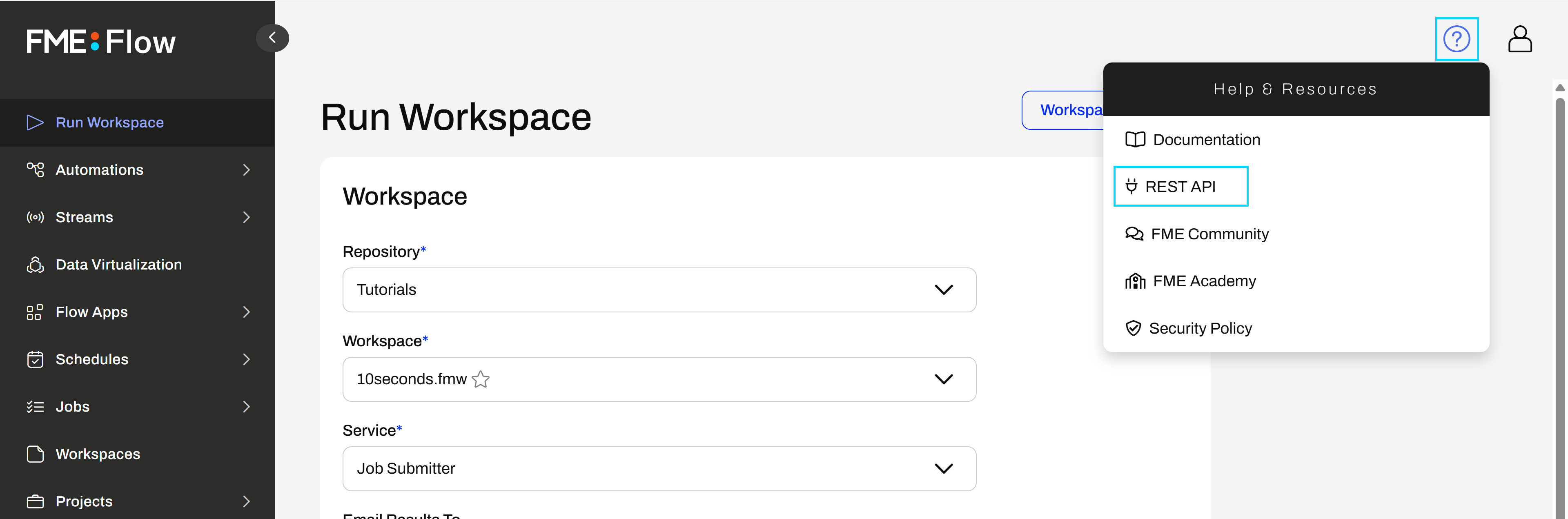 Submitting a Job through the FME Flow REST API V4 – FME Support Center