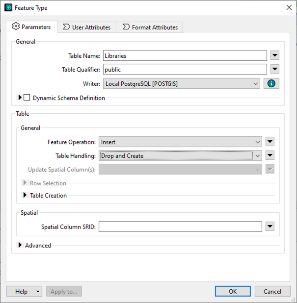 Converting from CSV to PostgreSQL and PostGIS or SQLite and SpatiaLite – FME Support Center