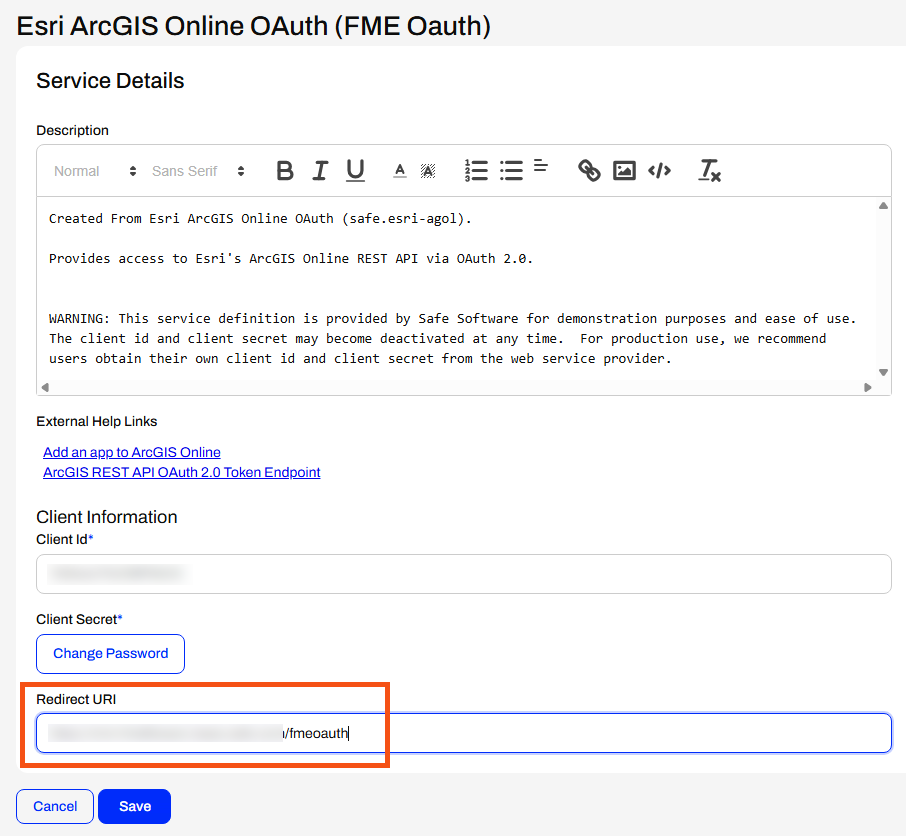 How to Create an ArcGIS Online Web Connection (OAuth 2.0) – FME Support ...