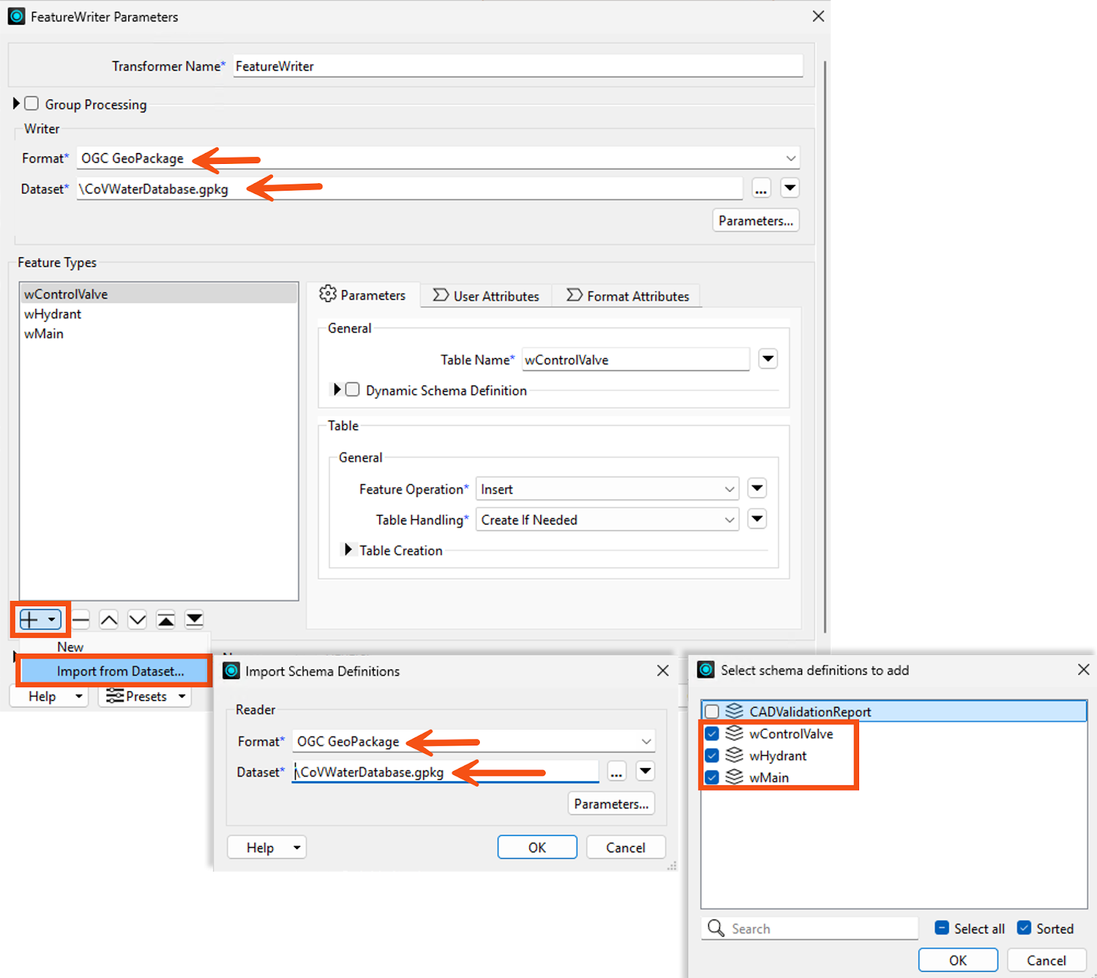 Using the FeatureWriter Transformer with your Database – FME Support Center